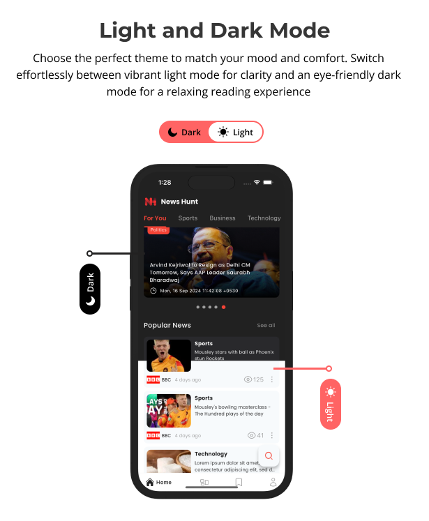 News Hunt - Flutter News app for Android and iOS with Laravel Admin Panel by infinitietech